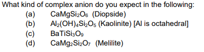 Solved What kind of complex anion do you expect in the | Chegg.com
