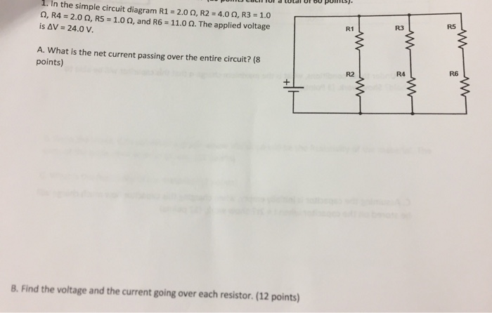 Solved . In the simple circuit diagram R1-2.0 Ω, R2-40 Ω, R3 | Chegg.com