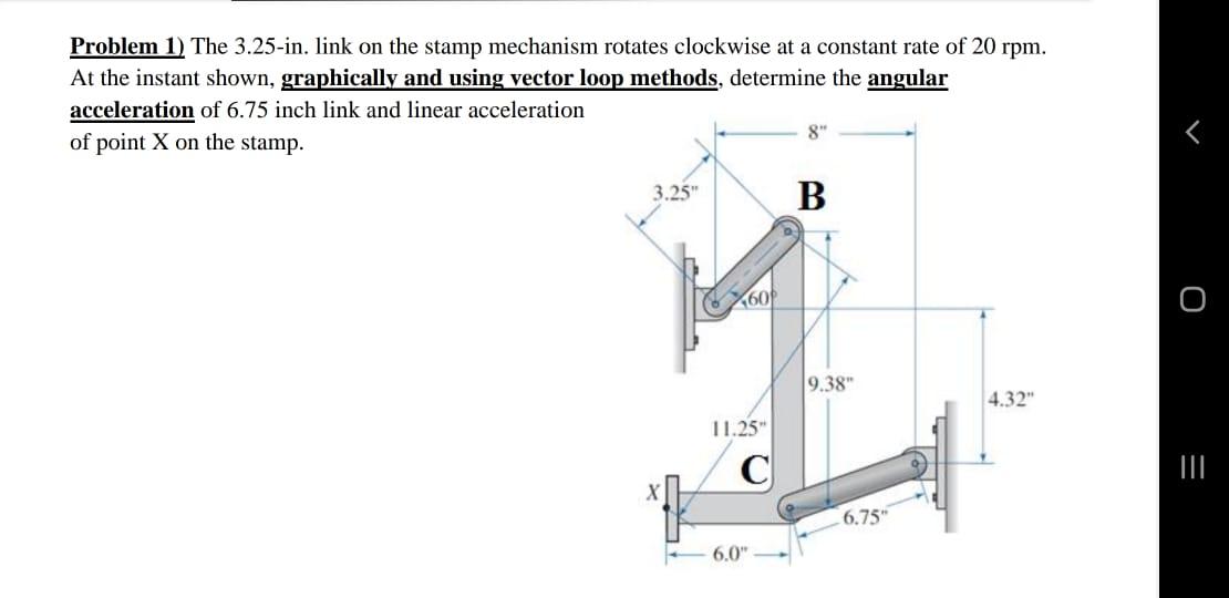 Solved Problem 1) The 3.25-in. link on the stamp mechanism | Chegg.com