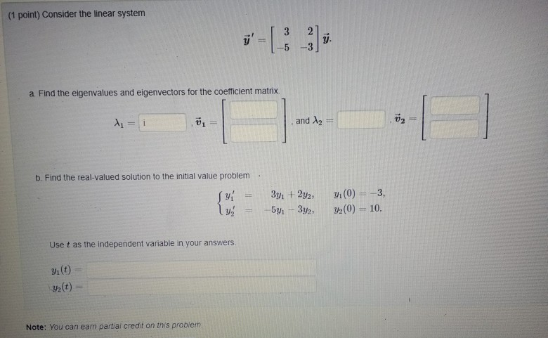 Solved Consider the linear system [3,2,-5,-3] #N#a. Find the | Chegg.com
