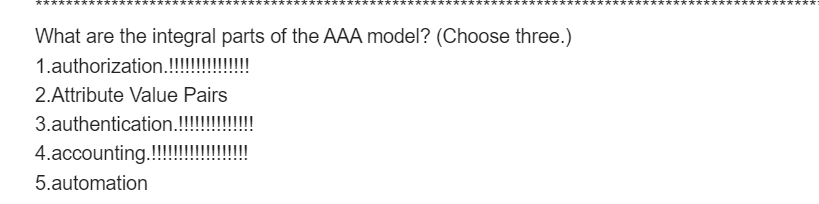 Solved What are the integral parts of the AAA model? (Choose | Chegg.com
