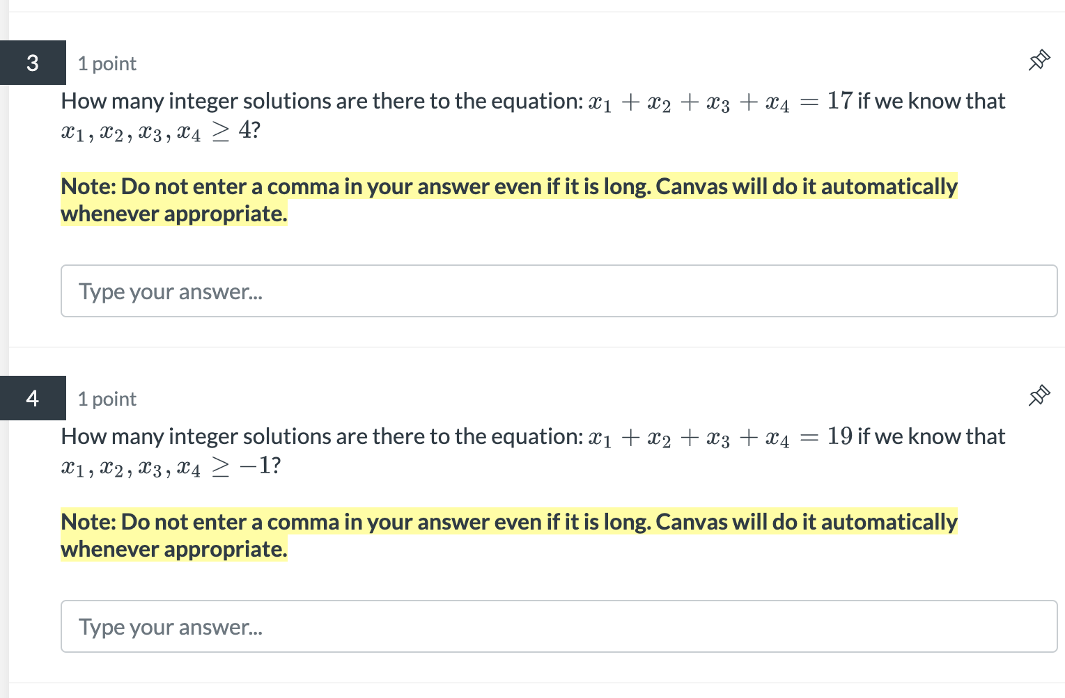 Solved How many integer solutions are there to the equation: | Chegg.com
