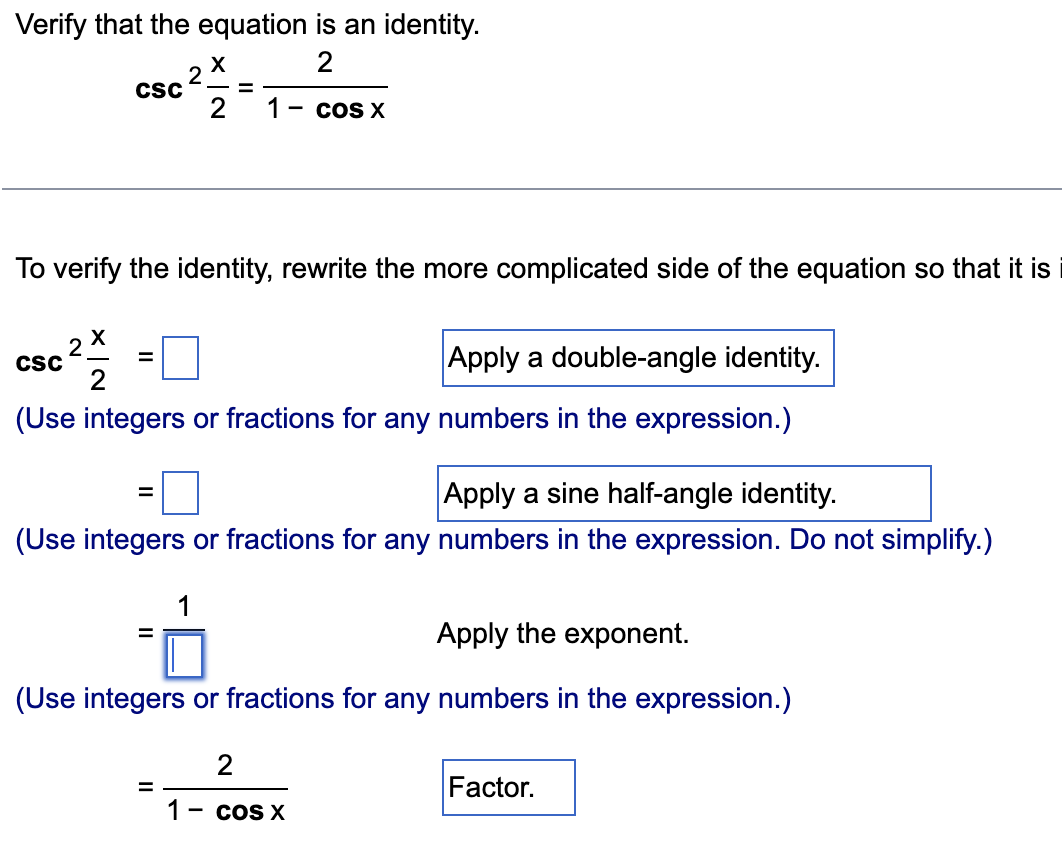 Solved Verify that the equation is an identity. To | Chegg.com