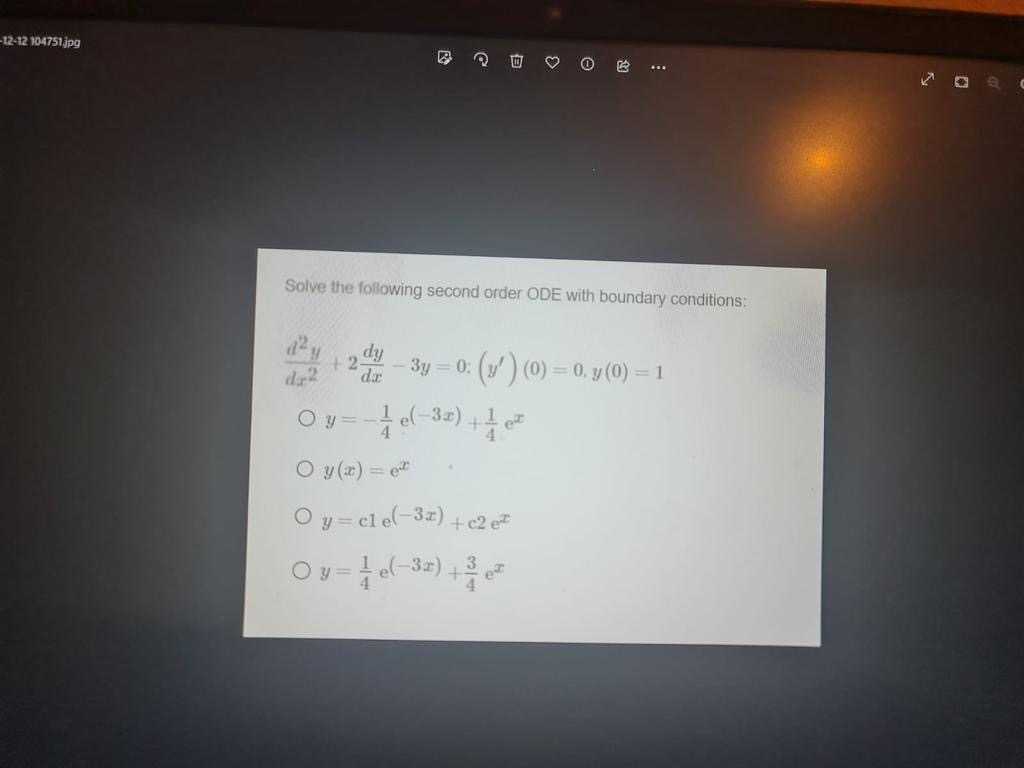 Solved Solve the following second order ODE with boundary | Chegg.com