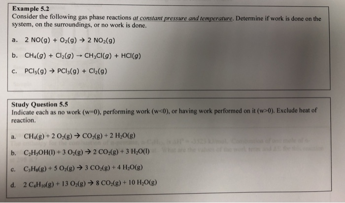 Solved Example 5.2 Consider the following gas phase | Chegg.com