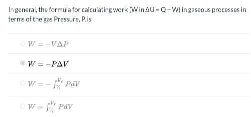 Solved In general, the formula for calculating work (Win | Chegg.com
