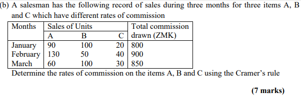 Solved (b) A salesman has the following record of sales | Chegg.com