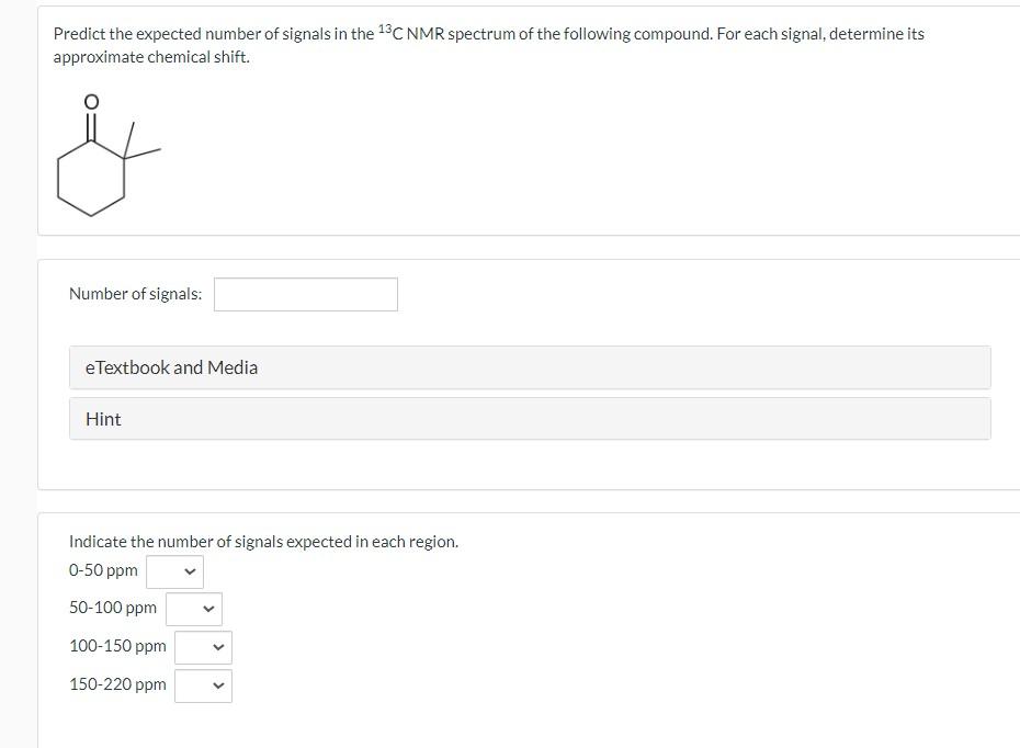Solved Predict the expected number of signals in the 13C NMR | Chegg.com