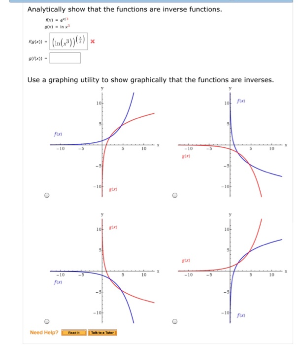 Solved Analytically show that the functions are inverse | Chegg.com
