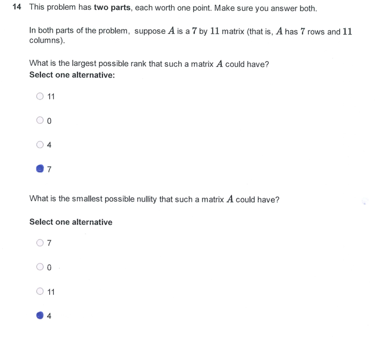 Solved 4 This problem has two parts, each worth one point. | Chegg.com Solved 4 This problem has two parts, each worth one point. | Chegg.com