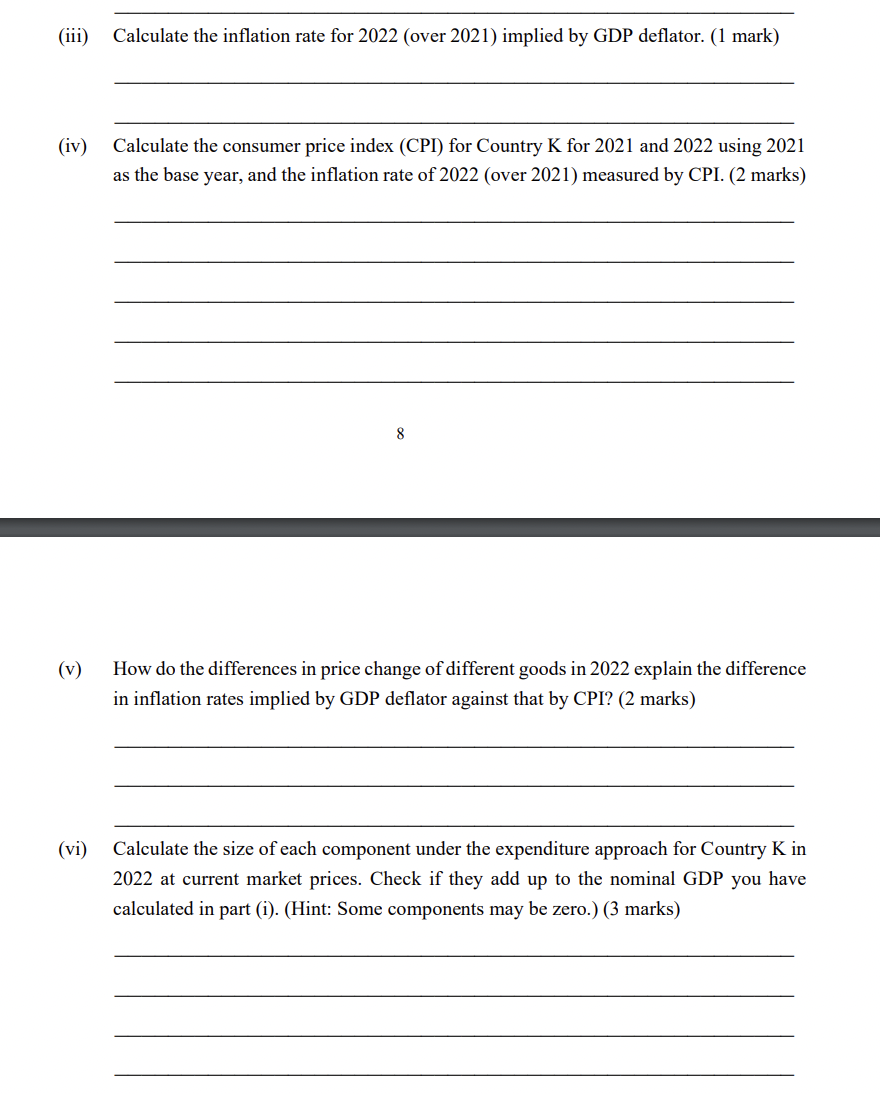 Solved Question s (17 marks) (a) Country K produces food and | Chegg.com