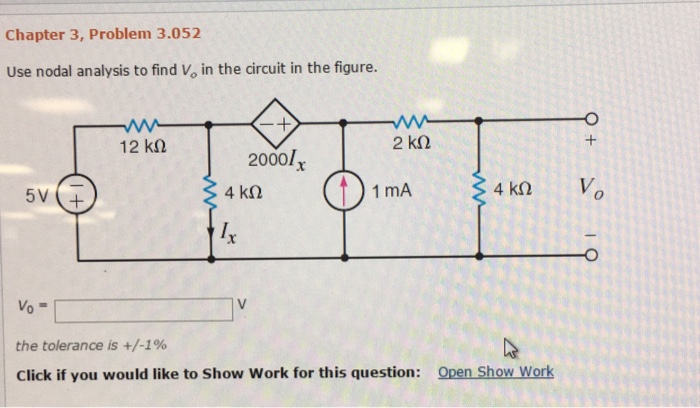 Solved Chapter 3, Problem 3.052 Use nodal analysis to find | Chegg.com