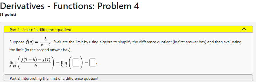 Solved Derivatives Functions Problem 2 1 Point Part 1