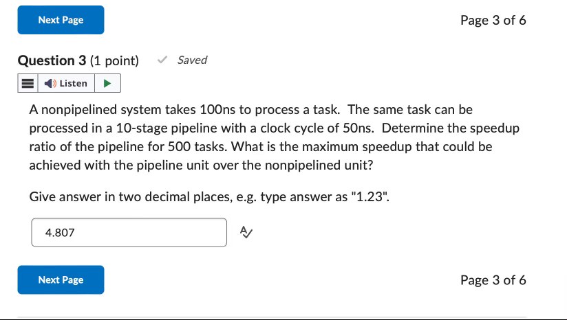 Solved I use this formula speedup = (n . tn)/ ( (k+n-1) . | Chegg.com