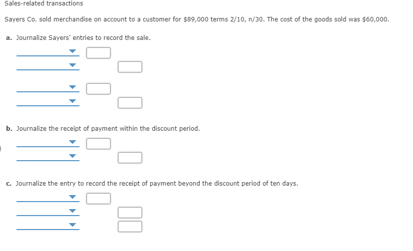Solved Sales-related transactions Sayers Co. sold | Chegg.com