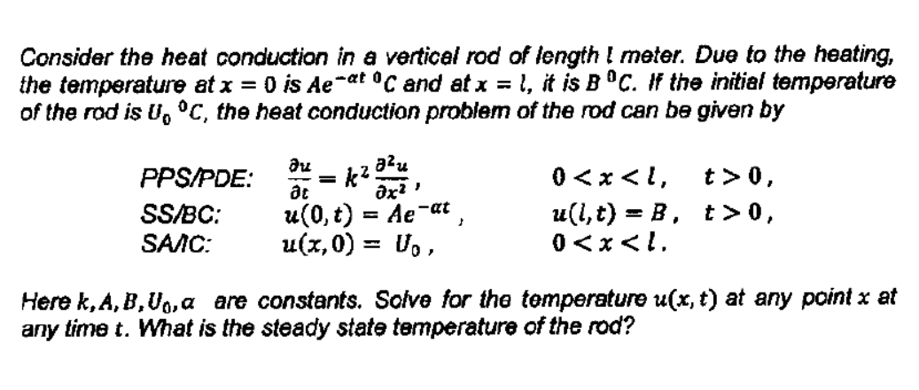 Partial Differential Equations (PDE) problem: Heat | Chegg.com