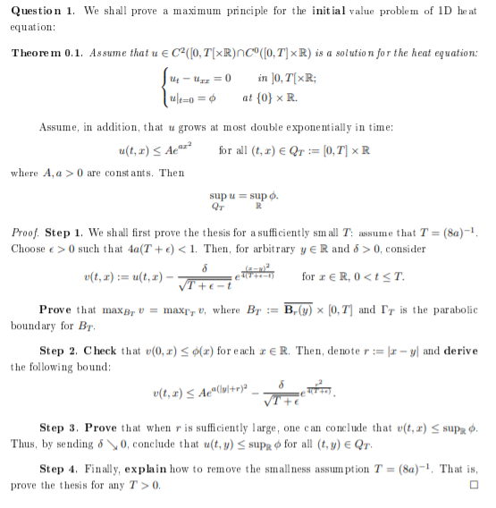 Solved Prove the maximum principle for the initial problem | Chegg.com