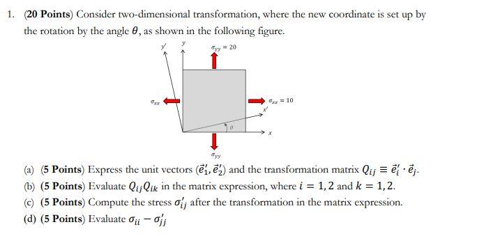 Solved 1. (20 Points) Consider two-dimensional | Chegg.com