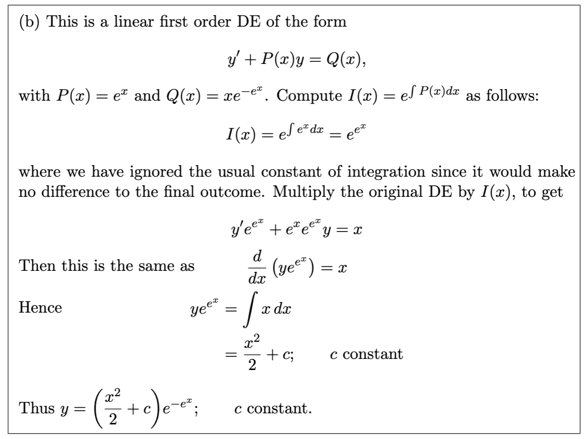 Solved Explain how after multiplying by I(X) ﻿the equation | Chegg.com