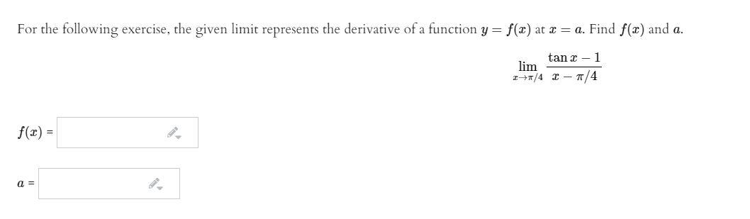 Solved For the following exercise, the given limit | Chegg.com