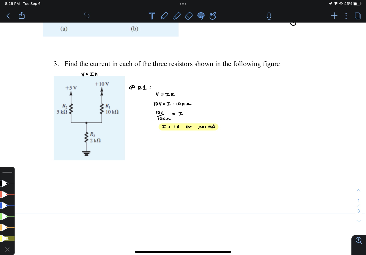 Solved 3. Find the current in each of the three resistors | Chegg.com