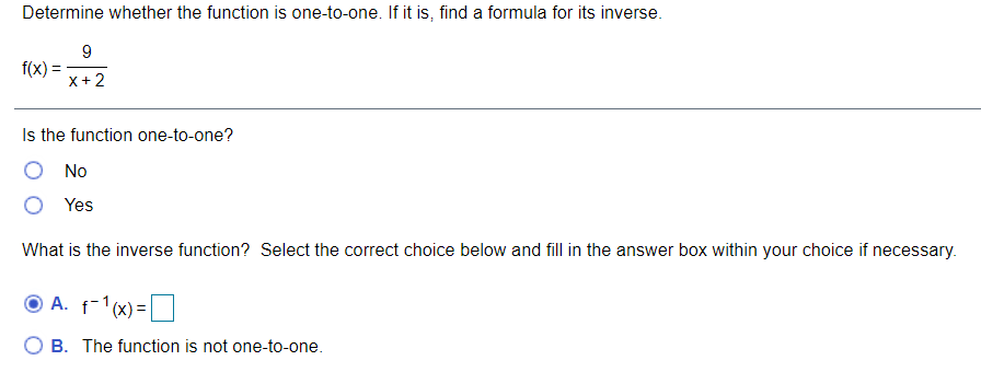 Solved Determine whether the function is one-to-one. If it | Chegg.com