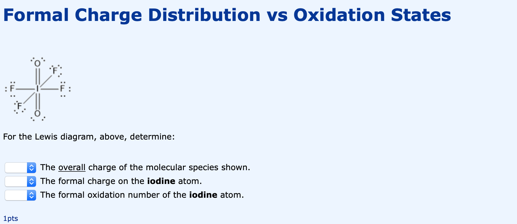 Solved Formal Charge Distribution vs Oxidation States For | Chegg.com