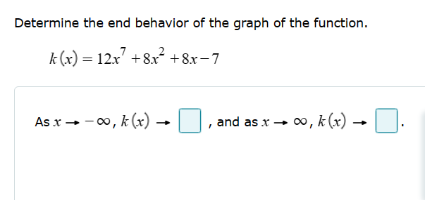 Solved Determine the end behavior of the graph of the | Chegg.com