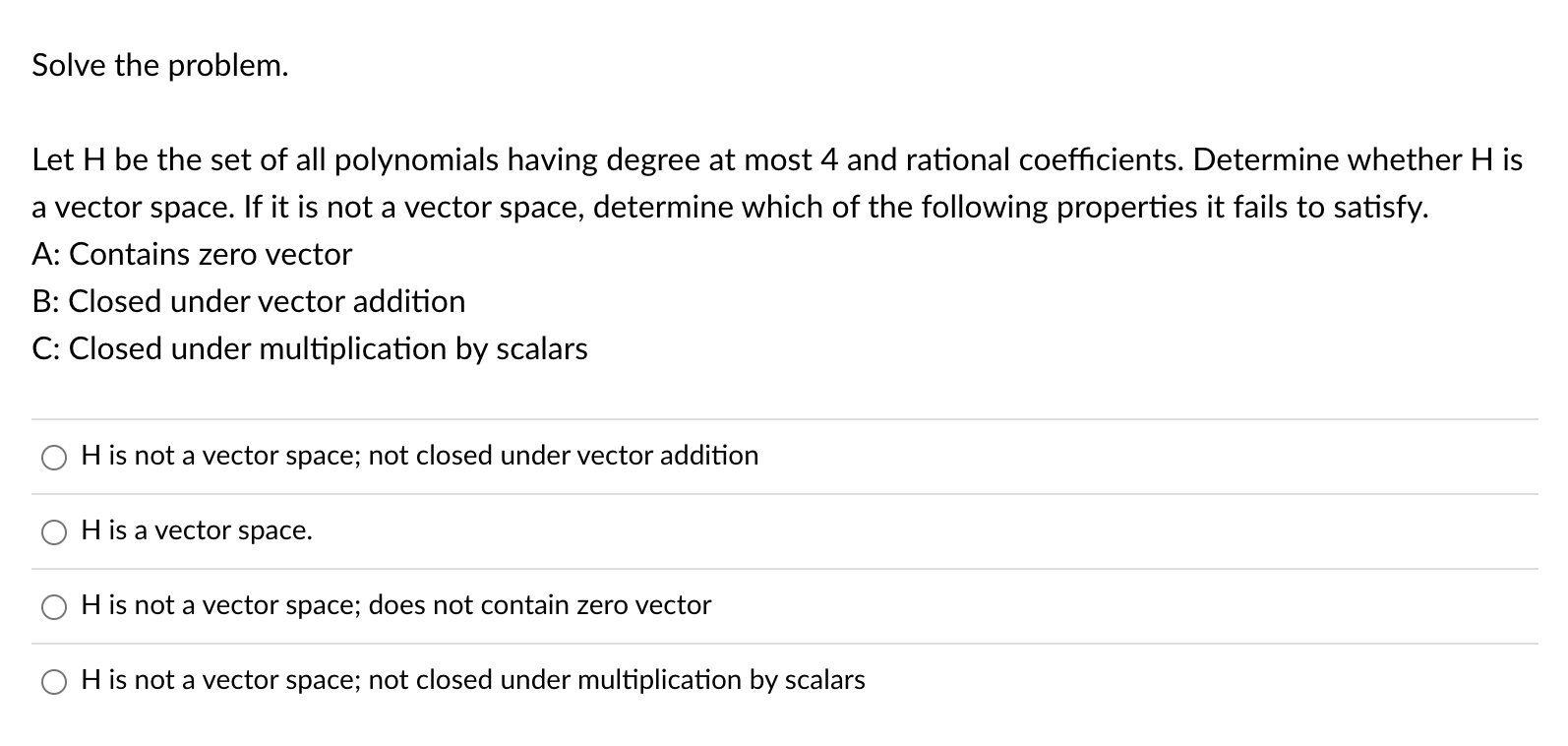 Solved If the set W is a vector space, find a set S of | Chegg.com