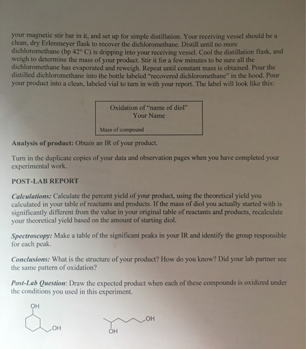 Solved Experiment 8: An Oxidation Puzzle (adapted from | Chegg.com
