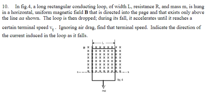 Solved 10. In fig. 4, a long rectangular conducting loop, of | Chegg.com