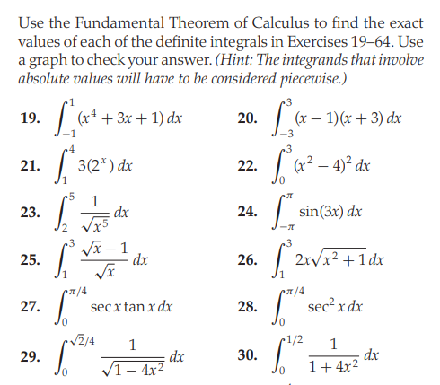 Solved Use the Fundamental Theorem of Calculus to find the | Chegg.com