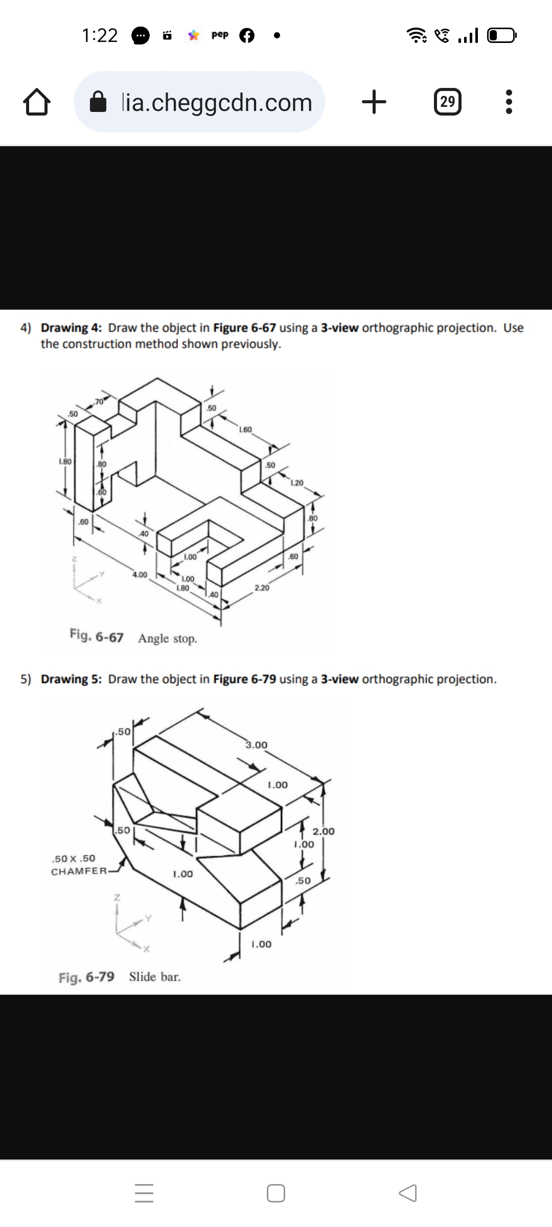 Solved 4) Drawing 4: Draw the object in Figure 6-67 using a | Chegg.com