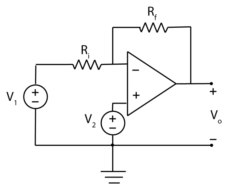 Solved Given V1 =15mV, V2 =12mV, Ri =1k Ohms , Rf =10k Ohms | Chegg.com