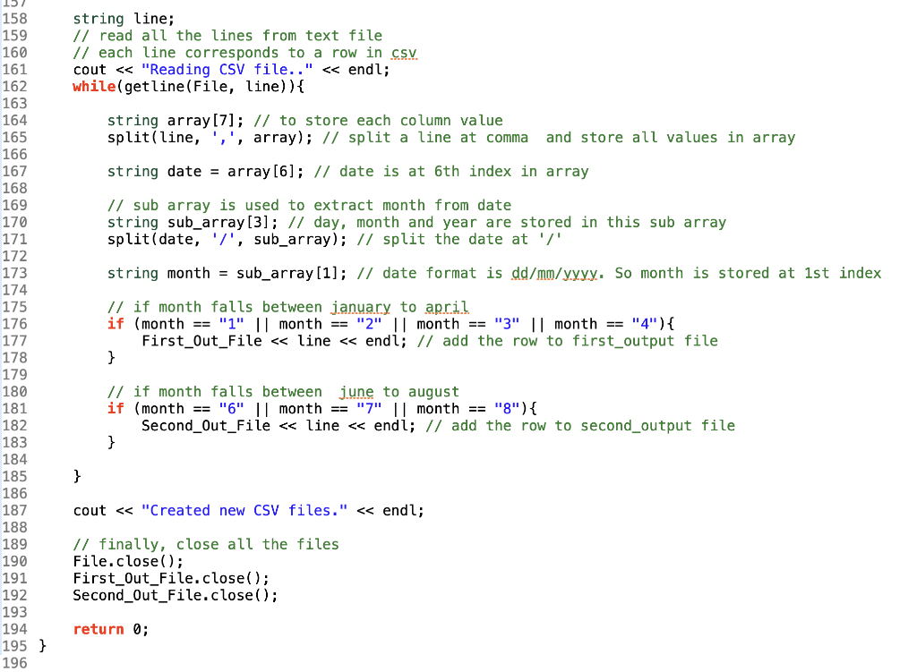 Solved hello.I have a csv file that contains 6 columns and a | Chegg.com
