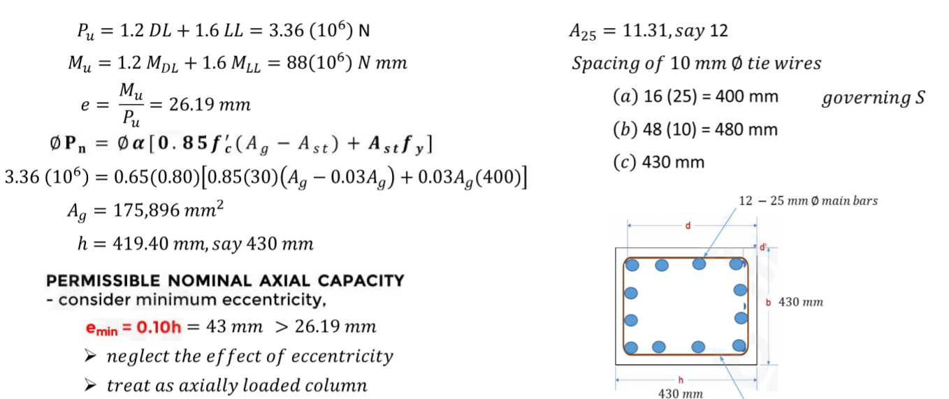 Solved Design a rectangular tied column for a DL = 1000 KN | Chegg.com