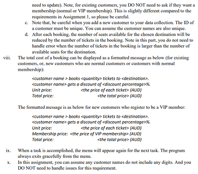 Solved In this part, your program will have some basic | Chegg.com