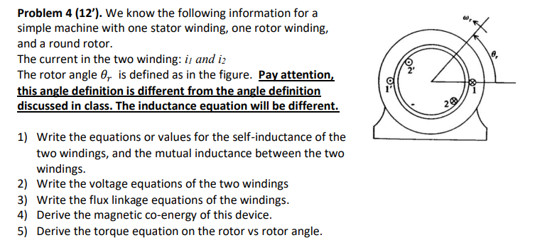 Solved Problem 4 (12'). ﻿We know the following information | Chegg.com
