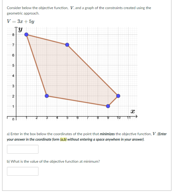 Solved Consider below the objective function, V, and a graph | Chegg.com