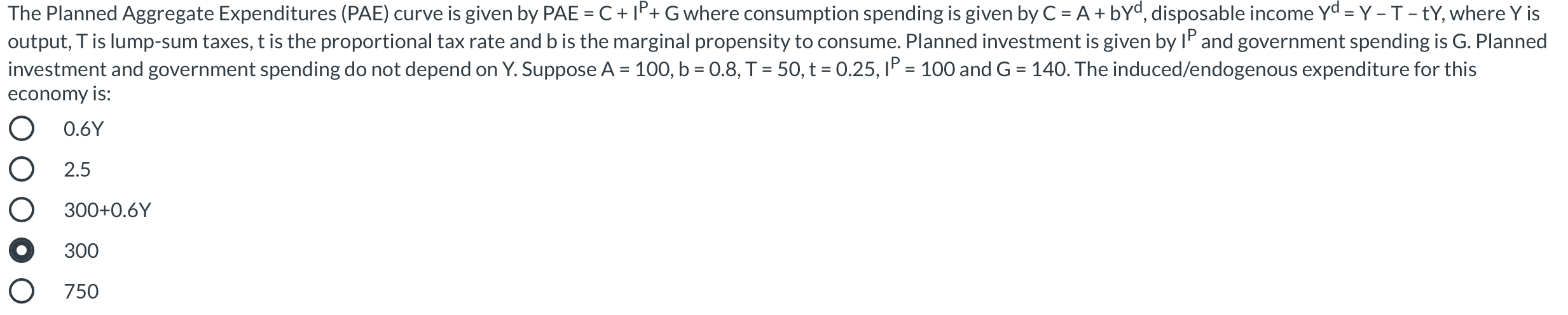 Solved The Planned Aggregate Expenditures (PAE) curve is | Chegg.com