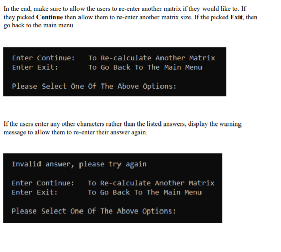 Solved Application Screens Your program must be able to | Chegg.com