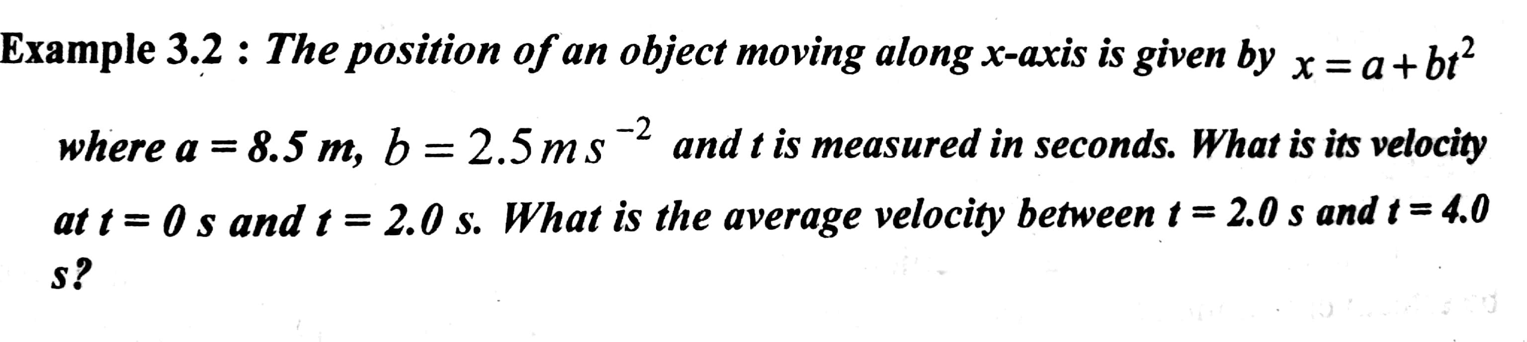 Solved Example 3 2 The Position Of An Object Moving Along