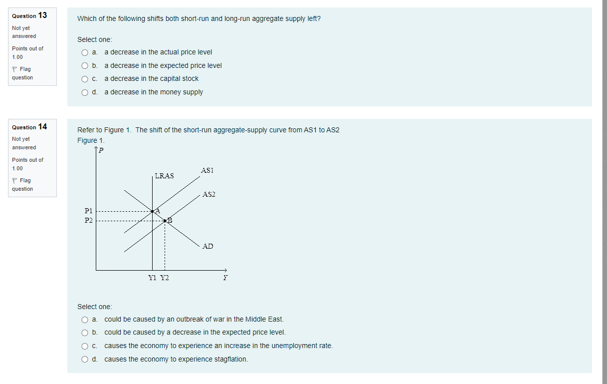Solved Which of the following shifts both short-run and | Chegg.com