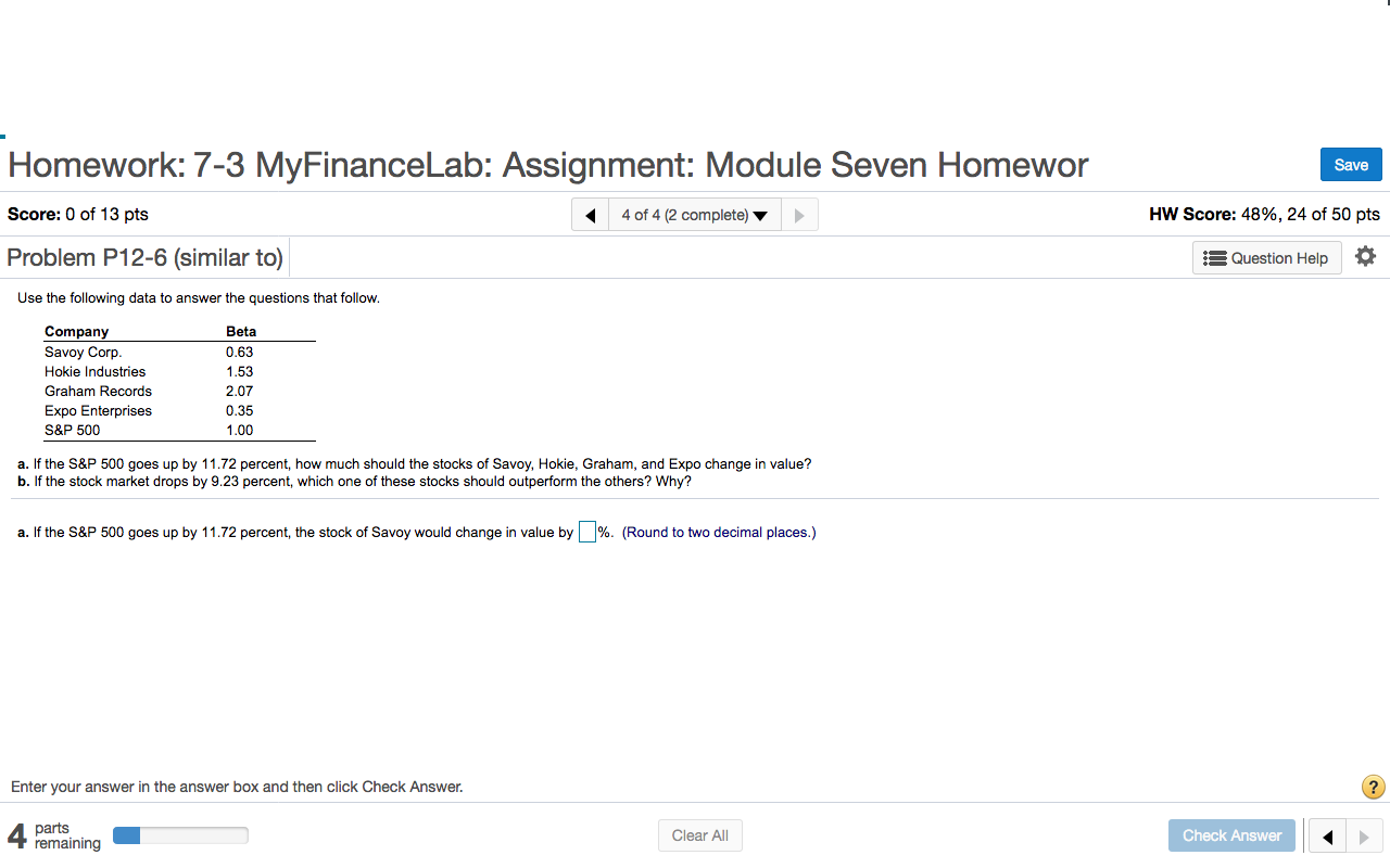 Solved Homework 7 3 Myfinancelab Assignment Module Seven
