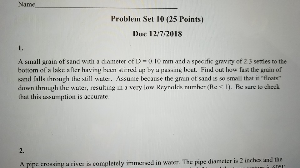 Solved Name Problem Set 10 (25 Points) Due 12/7/2018 1. A | Chegg.com