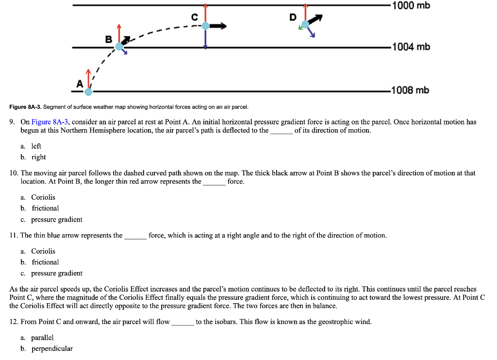 Solved 9. On Figure 8 A−3, consider an air parcel at rest at | Chegg.com
