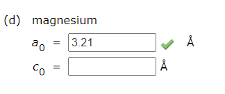 Solved Calculate the lattice parameters (in Å) of each of | Chegg.com
