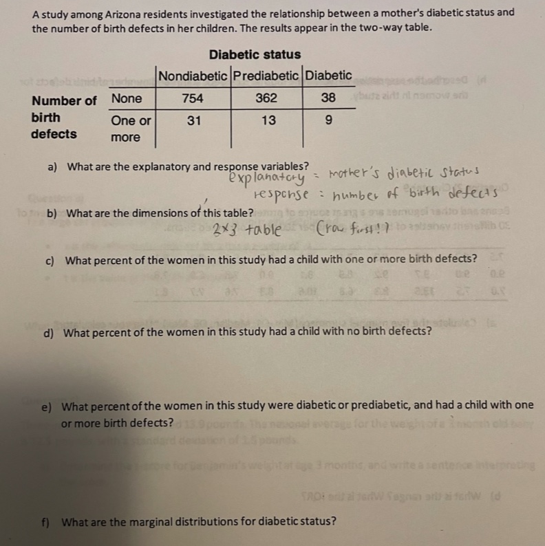 Solved g) Construct a segmented bar graph to display the | Chegg.com