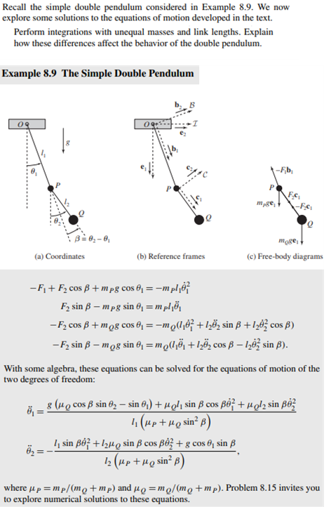 Solved Recall the simple double pendulum considered in | Chegg.com