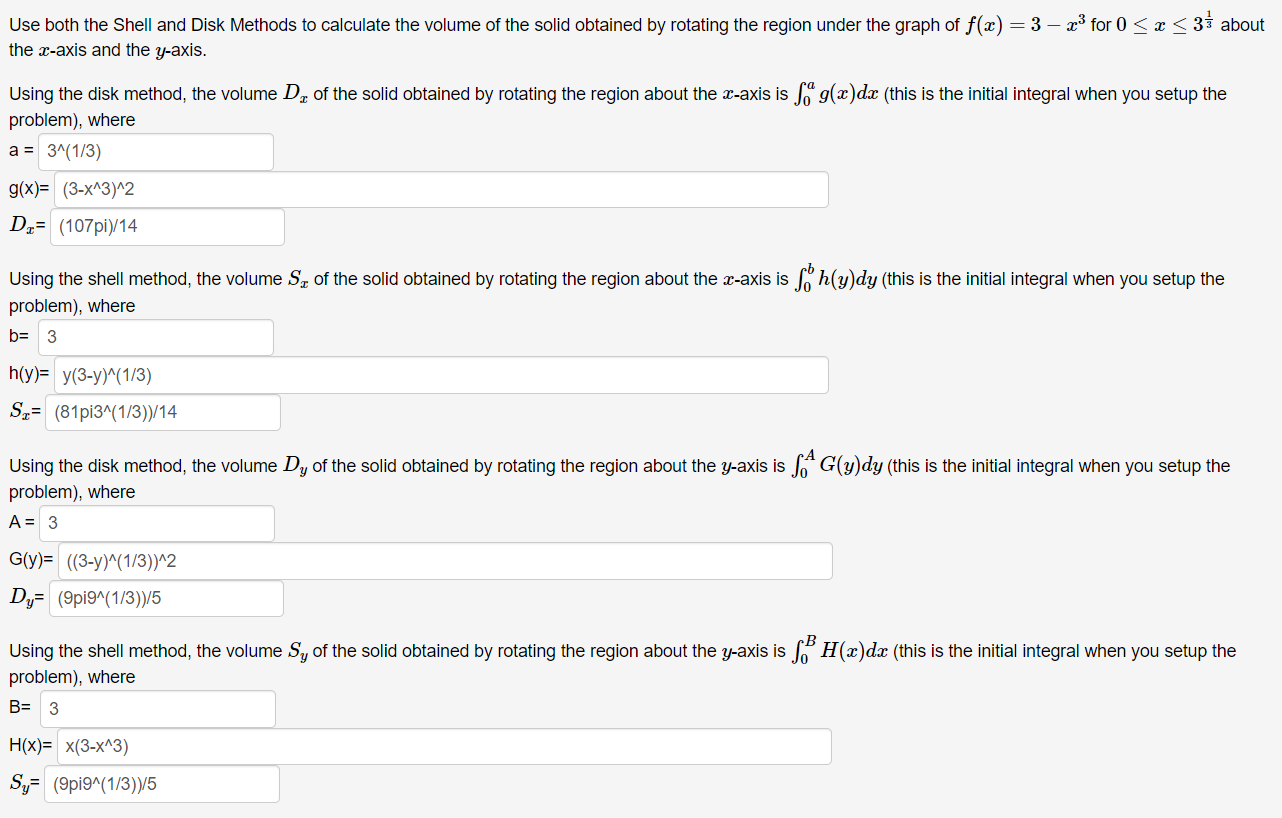 Solved Use both the Shell and Disk Methods to calculate the | Chegg.com